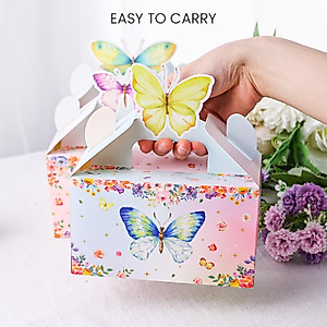 VGOODALL 12PCS Butterfly Party Favor Boxes, Goodie Gable Treat Box Paper Candy Box for Birthday Party Supplies Baby Shower Wedding Party