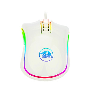 Redragon Snake Gaming Mouse, RGB, 7 Buttons, 10000DPI, Lunar White
