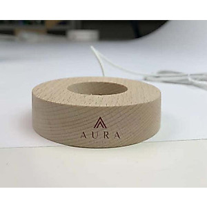 Aura Lifestyle LED Wood Light Display Base for Selenite Tower ,Crystal Glass Art, Colorful Light Crystal Display Base Stand with Remote Control