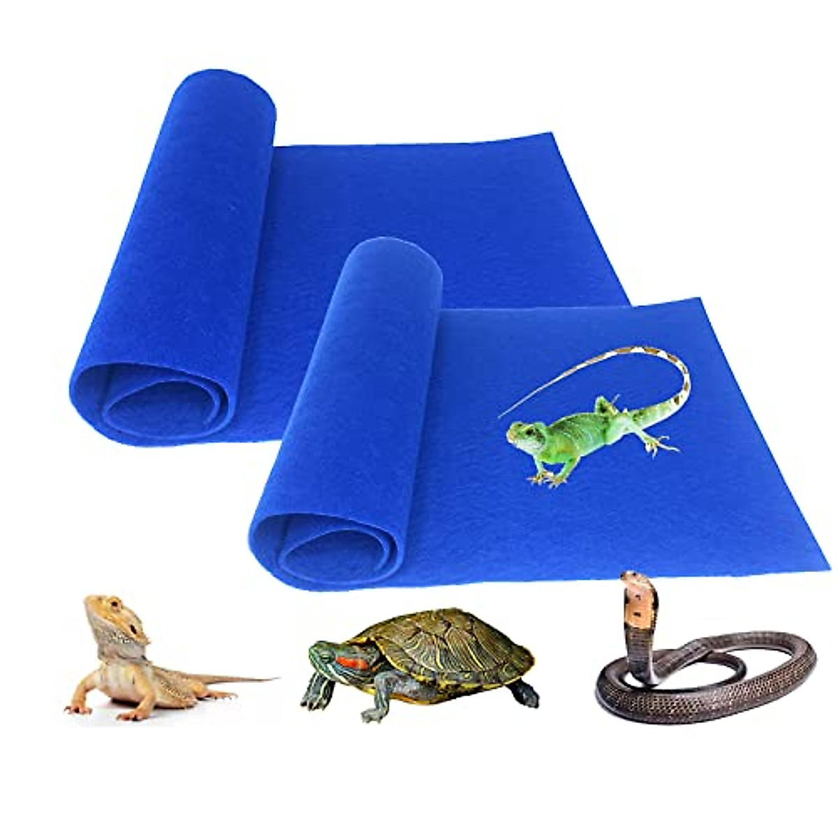 BNOSDM 19.7" x 11.8" Reptile Mat Carpet Leopard Gecko Terrarium Liner Bedding Substrate Cage for Lizard Bearded Dragon Snake Tortoise Chameleon 2PCS