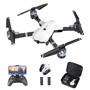 Drone with Camera for Adults & Kids,ATTOP Skyquad Drone Foldable 1080P FPV Drone w/3 Batteries & Carrying Case,RC Quadcopter of 30 Mins Flight Time,120°FOV,Voice&Gesture Control,One-key Return,3D Flip