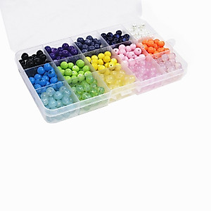 450pcs 8mm Glass Beads for Bracelet Making,15 Colors DIY Gemstone Crystal Beads,Jewelry Making Kit Healing Round Beads for Friendship Bracelet