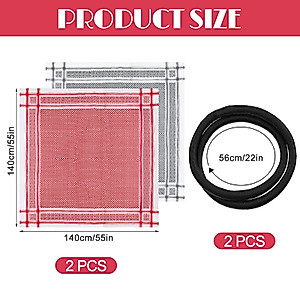 Funtery 2 Pcs Arab Head Scarf for Men with Lgal Aqel Rope Middle East Desert Shemagh Wrap Arab Costume(Pink, Black, White)