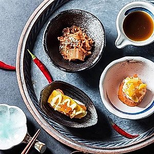 TRESORS Appetizer Plates Snack Bowls 4.1 Inch Porcelain Soy Sauce Dip Bowl Appetizer Plate Japanese Dinnerware Set Sushi Sauce Ketchup Salad Dressing Dish Salad Plates Dinner Plates (Color : C)