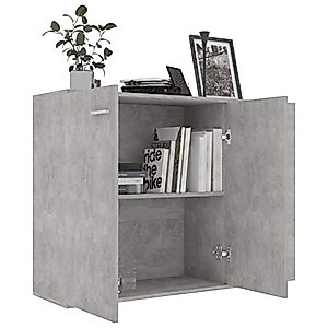 INLIFE Sideboard Server Storage Cabinet with 3 Doors and 2 Drawers Chipboard Console Table for Dining Room,Entryway,Office,Bedroom End Side Table Concrete Gray 41.3"x11.8"x29.5"(LxWxH)