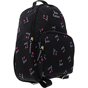 Juicy Couture Womens Sport Yourself Logo Recycled Backpack Black Large