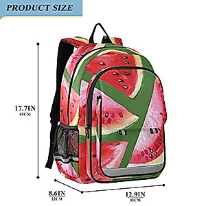 ALAZA Watercolor Watermelon on Green Casual Backpack Bag Travel Knapsack Bags