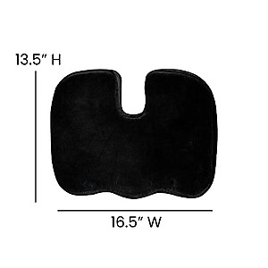 Flash Furniture Seat Cushion for Office Chair - CertiPUR-US Certified Memory Foam - Pillow for Sitting, Black