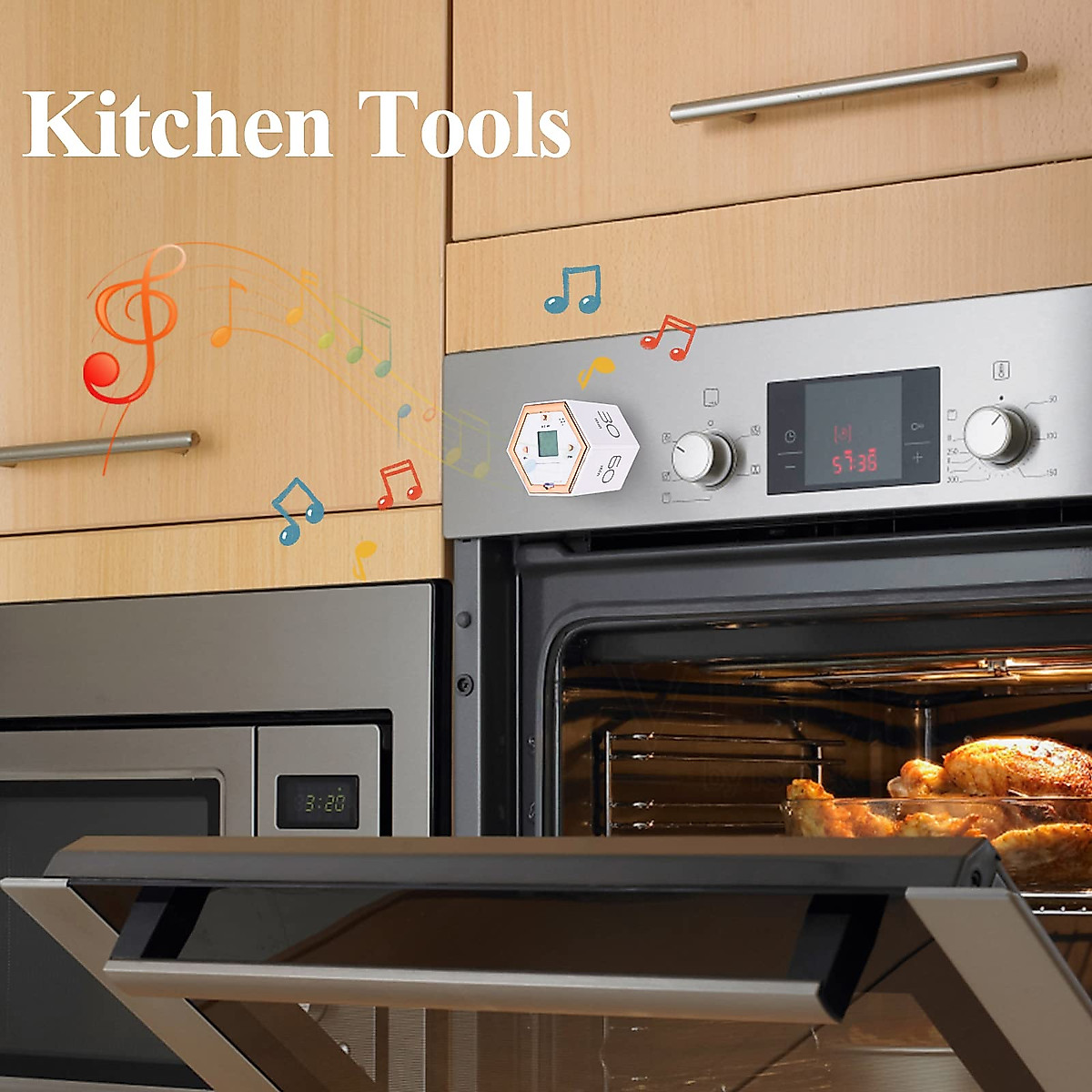 Hexagon Flip Pomodoro Timer,Magnetic Productivity Timer,Smart Study Countdown Kids Visual Timer for Kids,LED Display Digital Timer for Kitchen Cooking Exercise Classroom ADHD Reading (Black)