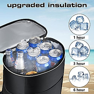 Wolka Insulated Cooler Backpack Outdoor - Leak Proof Backpack Cooler 30 Cans, Waterproof Lightweight Cooler Bag for 12h Hot/Cold Retention - Portable Soft Cooler for Travel, Camping, Beach -Black