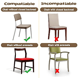 4 Pack Plastic Seat Covers, Plastic Chair Covers for Dining Room Chairs, Stain, Water and Kitty Scratch Resistant Clear Pvc Chair Protector with Adjustable Strap for Most 18" - 20" Standard Chair