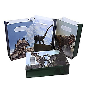 Friday Night Dinosaur Party Favor Bags-Jurassic World Treat Candy Goodies Bag for Birthday Baby Shower Party(24 Pcs)