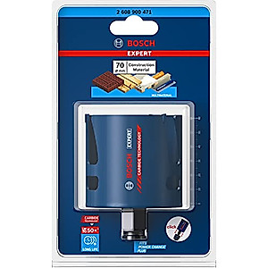 Bosch Professional 1x Expert Construction Material Hole Saw (Ø 70 mm, Accessories Rotary Impact Drill)