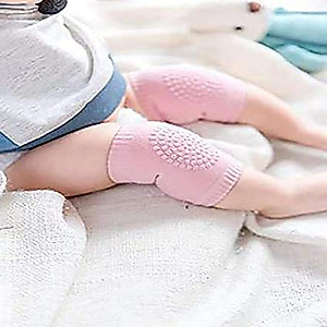 GUAGLL 5 Pairs Baby Knee Pads for Crawling Toddler Leg Warmers Non-slip Elastic Cotton Socks for Crawling 6-24 Months