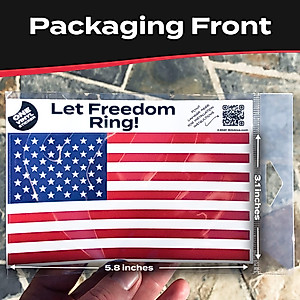 Stickios American Flag Decal 5.8x3.1 inches - Made in The USA - Patriotic Vinyl Classic Flag Sticker for Cars, Trucks, Windows, Vehicles - Let Freedom Ring!