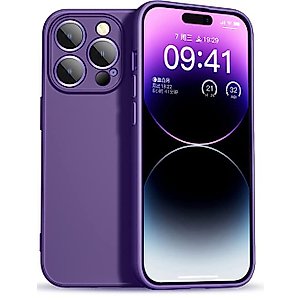 iPhone 14 Pro Compatible Case Water-Repellent Protect Camera Shockproof Dustproof Dirtproof Heavy Duty Slim Thin Soft Anti-Scratch Microfiber Lining Dark Purple Color