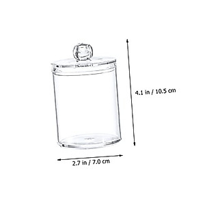 Veemoon 6 pcs Swab Swabs Salts Round Holder Tip Rounds Gauze Floss Organization Container Clear Acrylic Sundries Organizer Organizers Q Bathroom Canister Ball Convenient Home Dispenser