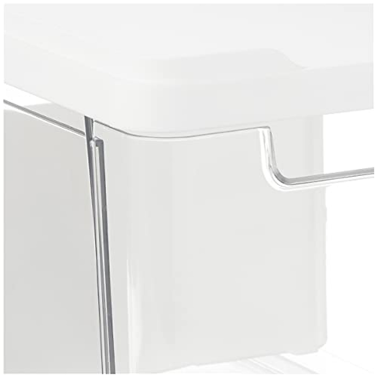 iDesign The Sarah Tanno Collection Medium Stacking Cosmetic Drawer Organizer with Lid and Divider, Clear/White