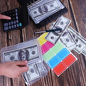 Antner Budget Binder with Zipper Envelopes, Money Binder Organizer with Cash Envelopes for Budgeting & Saving Money, A6 Budget Planner with 12 Cash Envelopes & 20 Colorful Stickers for Cash, Black