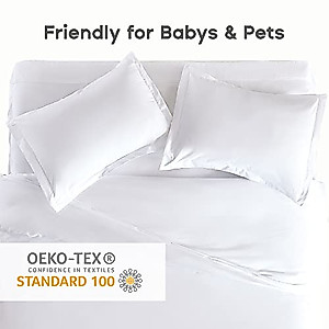 SONIVE Bedding Duvet Cover Set Super Soft and Breathable Double Brushed Microfiber 3 Pieces with Zipper Closure 8 Corner Ties (White, King)