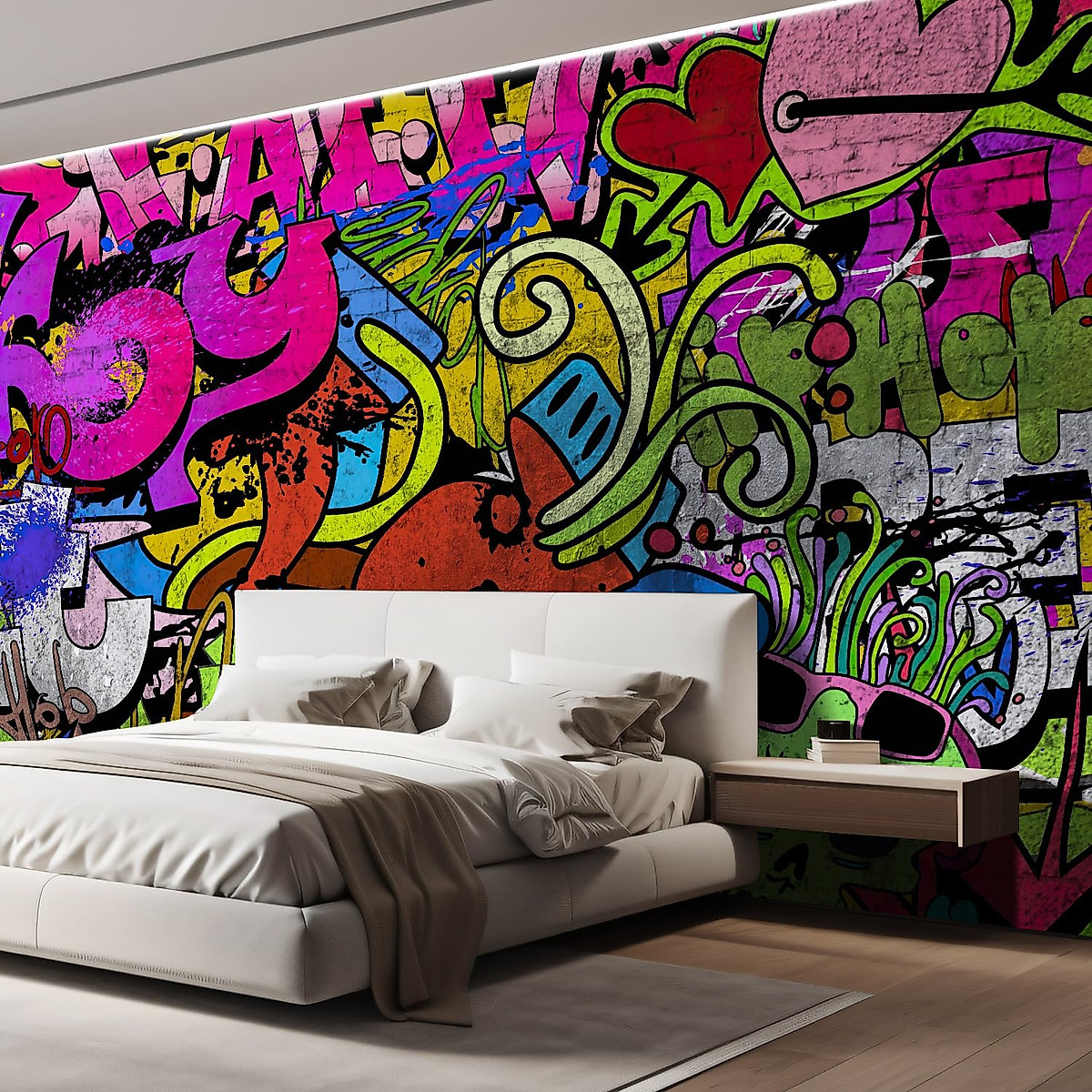 wall26 - Colorful Graffiti - Large Wall Mural, Removable Peel and Stick Wallpaper, Home Decor - 100x144 inches