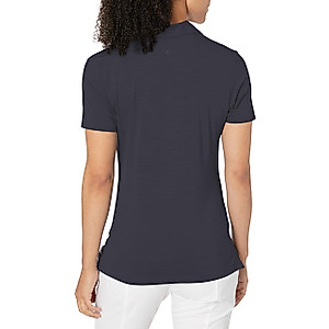 Callaway Women's Golf Short Sleeve Tonal Stripe Polo Shirt, Black, Large