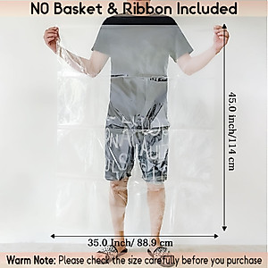 QOIUSO 6PCS Extra Large Cellophane Bags, 35x45 Inch Cellophane Wrap for Gift Baskets Clear Cellophane Gift Bags 2.8 Mil Thick