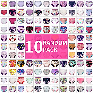 BIG ELEPHANT Randomly Potty Training Underwear for Girls, Training Pants Assortment Random Color 10 Pack, 12-24 Months