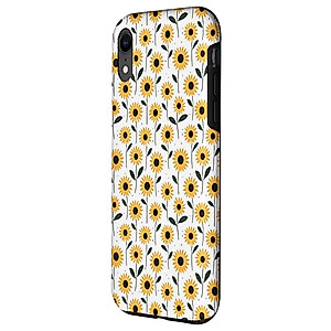 iPhone XR Yellow Sunflower Pattern Floral Garden Sun Flowers Aesthetic Case
