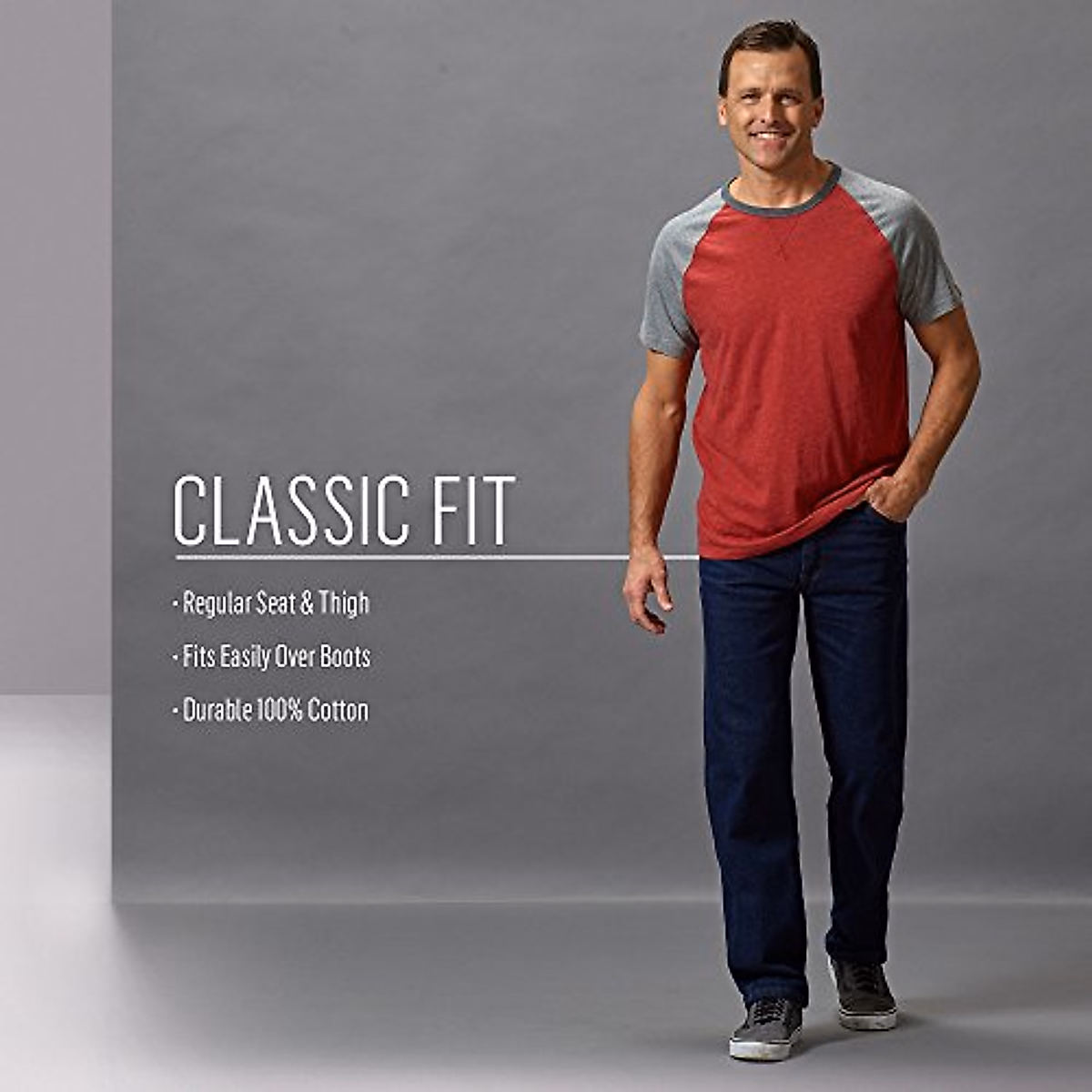 Wrangler Men's Rugged Wear Classic Fit Jean, Retro Stone, 36x32