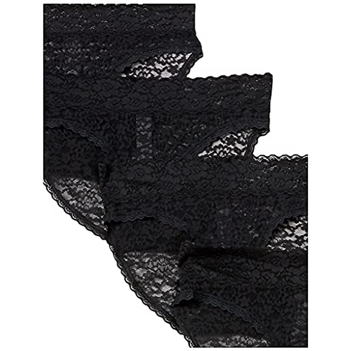 Amazon Essentials Women's Lace Stretch Bikini Brief Underwear, Pack of 4, Black, Medium
