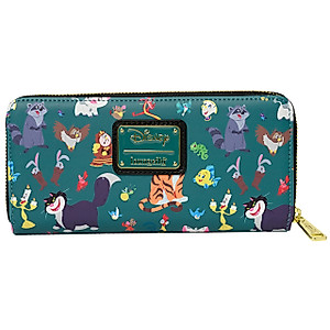 Loungefly Disney Wallet Princess Sidekicks Print Zip Faux Leather Clutch