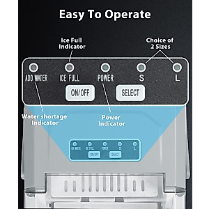 COWSAR Ice Makers Countertop, Ice Maker Machine 6 Mins/9 Pcs Bullet Portable Ice Maker Machine 26.5lbs/24Hrs with Self-Cleaning, Ice Scoop and Basket, Ice Maker for Party/Kitchen/Home/Office