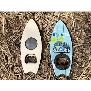Beer Bottle Cap Opener , Set of 2 Surfboard Decorative Bottle Shape Beer Openers Beer Gift for Surfer Men Women