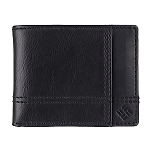 Columbia Men's Leather Traveler Wallet, Black, One Size