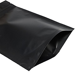 QQ Studio 100PCS Matte Double-Sided Colored Stand-Up Resealable QuickQlick™ Bags (8.5x13cm (3.3x5.1"), Black)