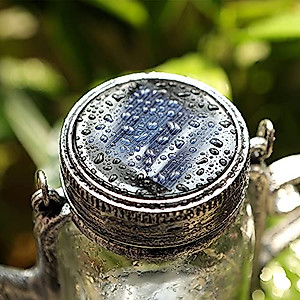 Yeuago 2 Pack Outdoor Ground Plug Solar Lights Mason Jar Solar Lights, Watering Can Lights with 45 LED String Lights and Ground Plugs for Garden Patio Terrace Walkway Garden Party Decor Gifts