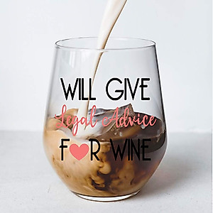 Perfectinsoy Will Give Legal Advice For Wine Glass, Funny Drinking Lawyers Gift, Paralegal Gifts, Attorney Gifts, Legal Assistant Gifts, Law Student Gifts, Lawyer Gifts for Women, Sister