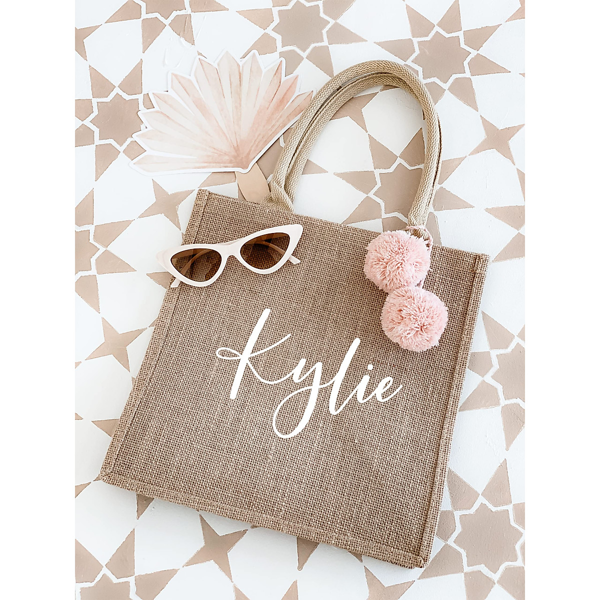 ModParty Cat Eye Sunglasses | SET OF 6: 1 White + 5 Beige | Bachelorette Party Sunglasses | Bride and Bridesmaid Matching Sunnies | Retro Eyewear | Party Favors