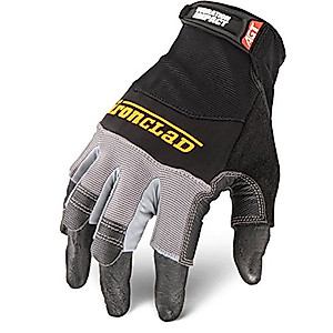Ironclad mens Work Glove MACH 5 VIBRATION IMPACT, Black and Grey, Large Pack of 1 US