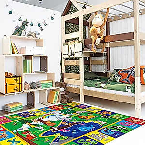 LTKOUGFAM Kids Play Rug for Baby Floor Mats for Kids Baby Play Mat ABC Educational Rug for Kids Room Non Slip Area Rug, Kids Rugs for Playroom Classroom (78.7X59 INCH)