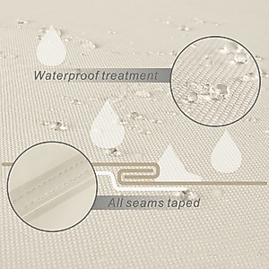 Porch Shield Patio Round Cooler Bar Table Cover - Waterproof Outdoor Ottoman Coffee Side Table Cover - 19.5D x 21H inch