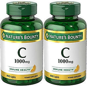 Nature's Bounty Vitamin C Pills and Supplement, Supports Immune Health, 1000mg,100 Count (Pack of 2)