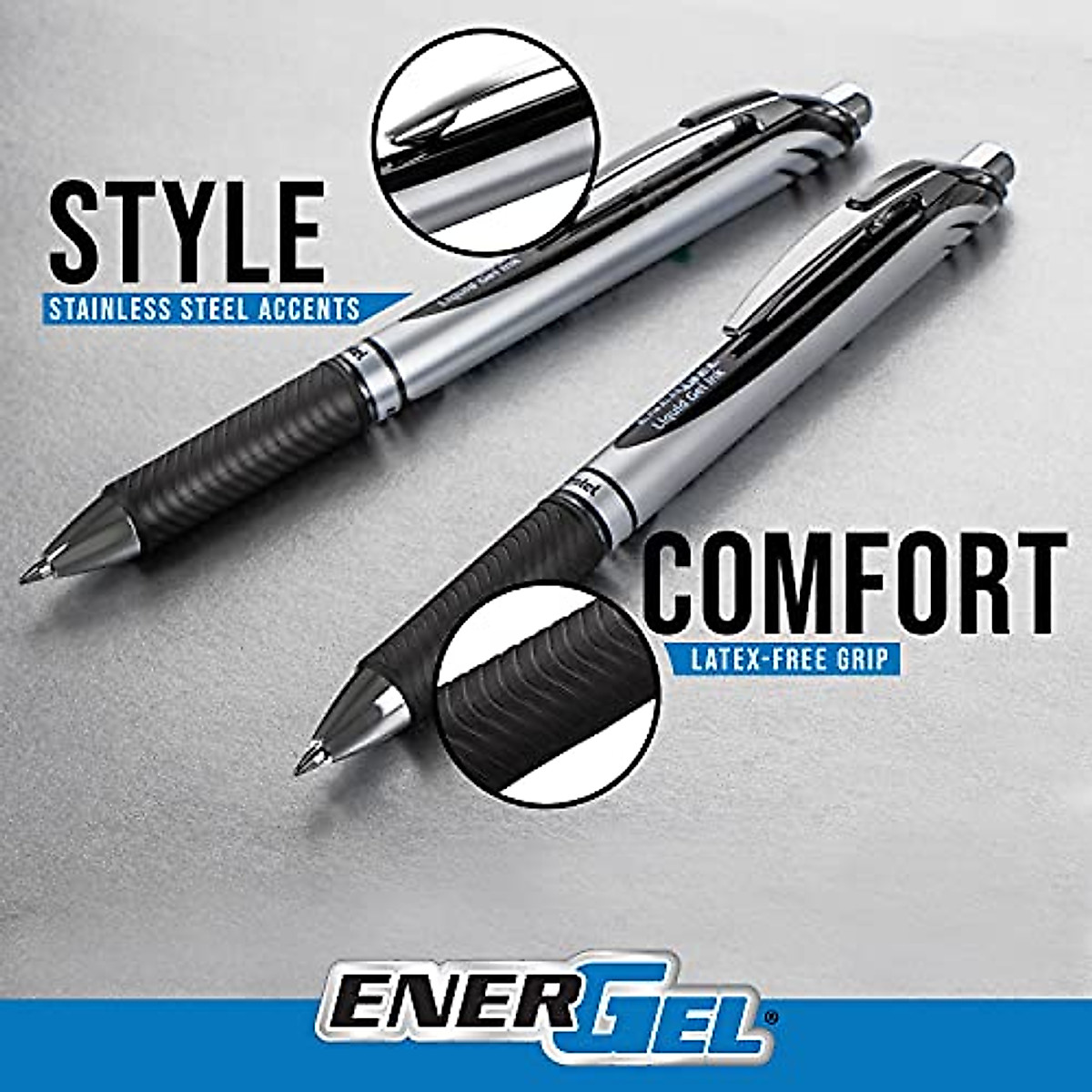 Pentel EnerGel Deluxe RTX Retractable Liquid Gel Pen, Medium Line, Needle Tip, Violet Ink, Box of 12 (BLN77-V)
