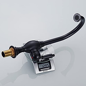 Kitchen Faucet Single Handle 360° Rotation Kitchen Sink Faucet Deck Mounted Hot and Cold Water Kitchen Faucets Brass Black Commercial Kitchen Sink Taps Heavy Duty