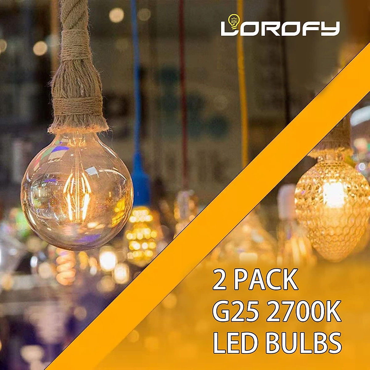 Globe Led Light Bulbs 3W 2700K 25 Watt Equivalent, E26 Dimmable Warm White 300LM High Brightness Round Vanity Light Bulbs, G25 Vintage Bulbs, G80 Clear Edison Bulbs for Bathroom Mirror,Ceiling Fans