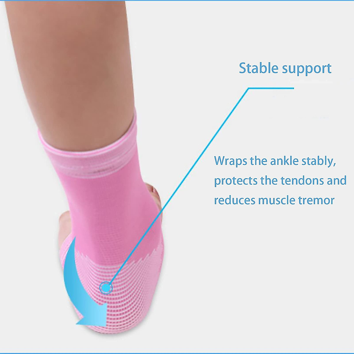 TXBONA 1 Pair Kids Compression Sleeves Foot Arch Support,Kids Children Ankle Brace,Plantar Fasciitis Sock for sprained ankle or sports (Pink)