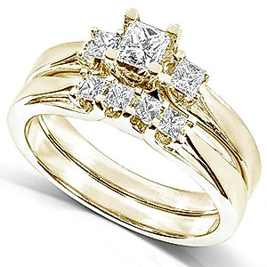 Kobelli Diamond Wedding Set 1/2 carat (ctw) in 14K White or Yellow Gold, Size 10, White Gold