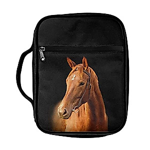 POLERO Horse Bible Cover for Women Kids Scripture Book Cover for Girls Boys Bible Book Carrying Case Church Bag