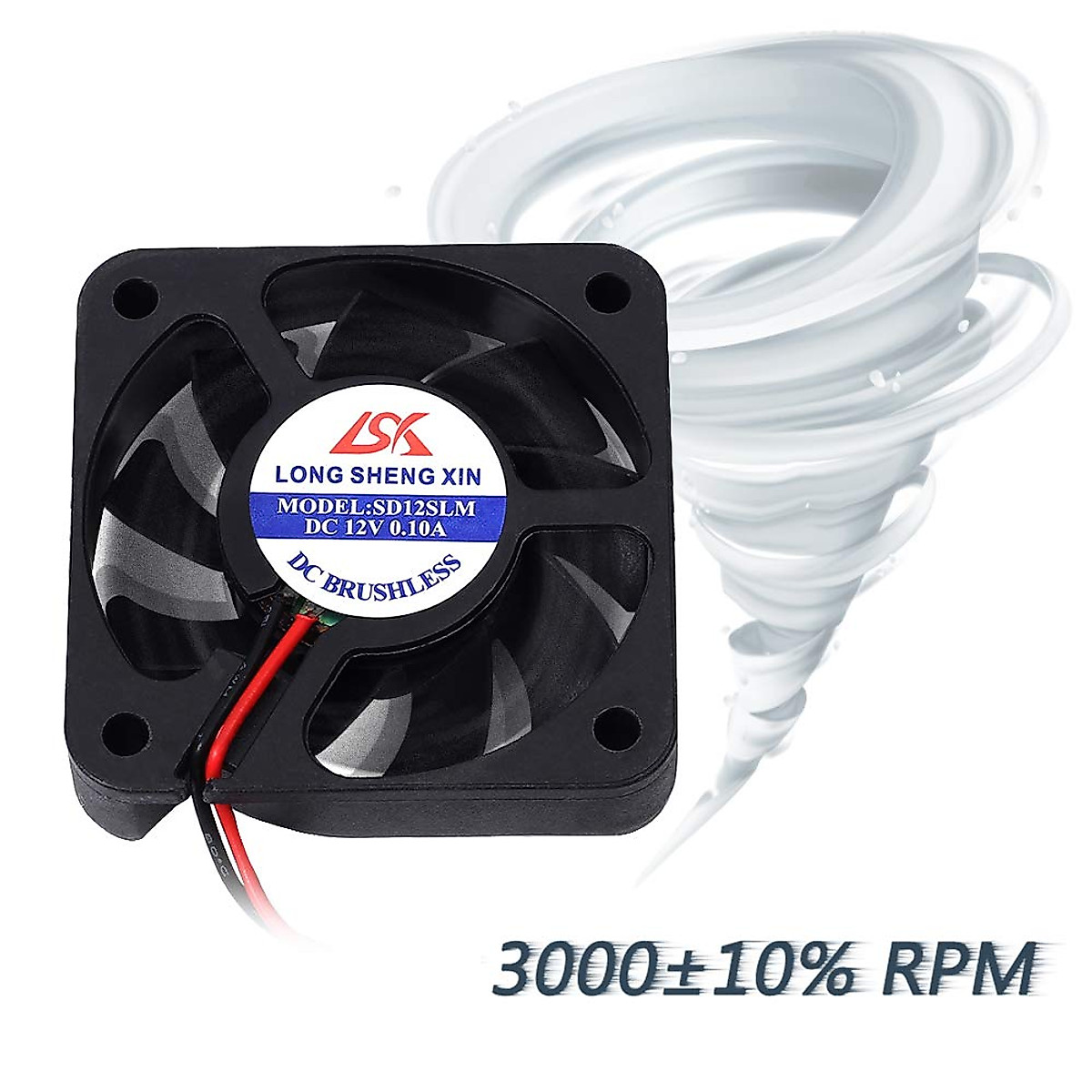 2 PCS Brushless Cooling Fan, Icstation DC Cooling Fan 50mm x 50mm x 10mm 5010 12V 2 Pin Fan 0.1A for 3D Printer Computer Case Fan